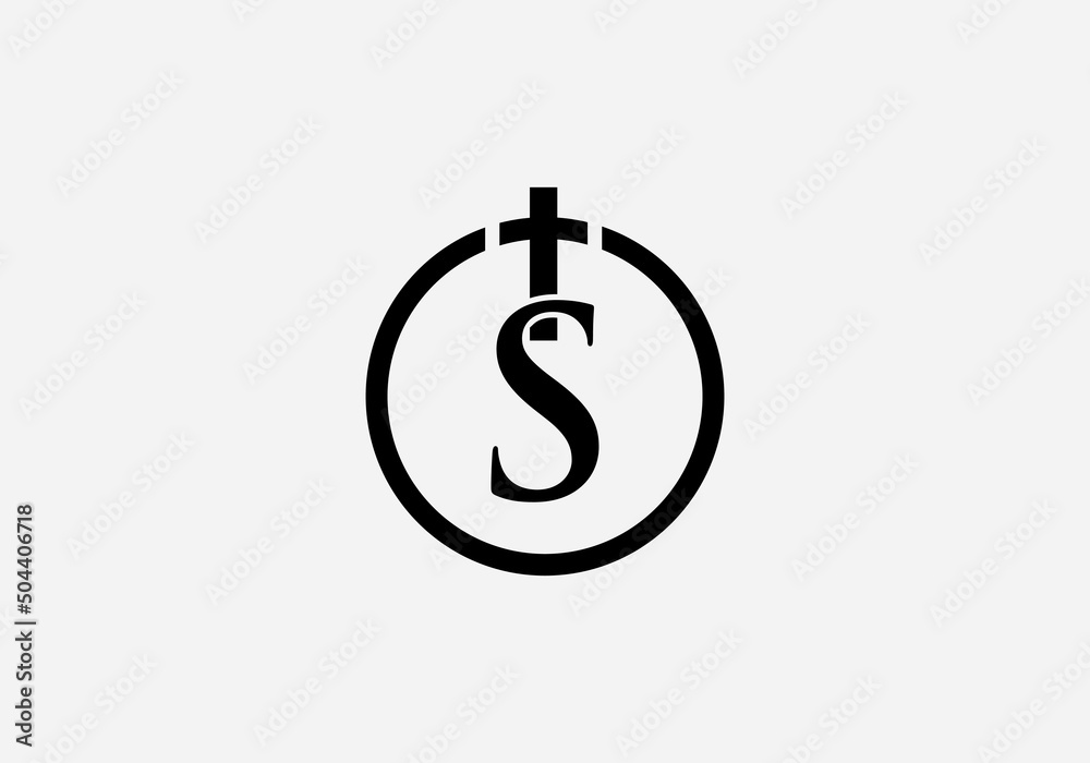 Religion church logo and symbol design vector with the letter S Stock ...