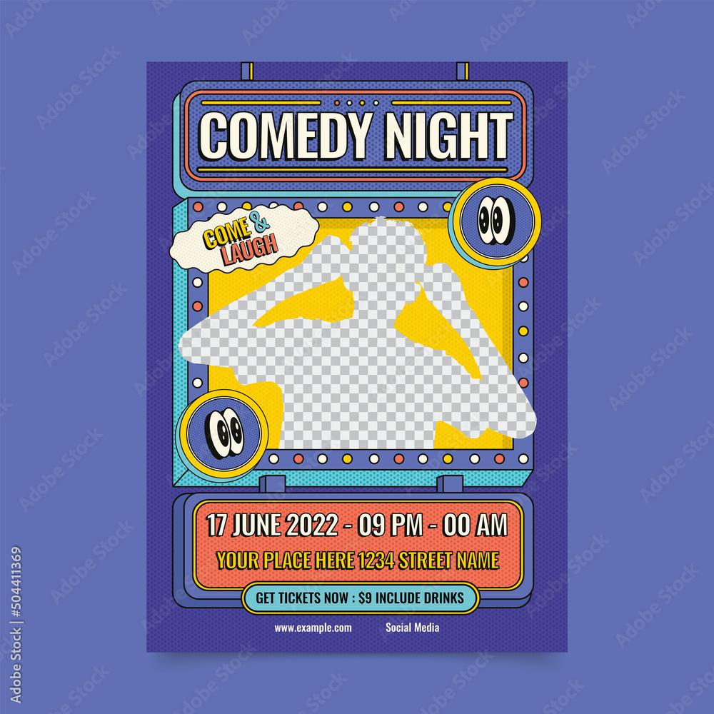 Comedy Night Flyer Template Stock Vector | Adobe Stock