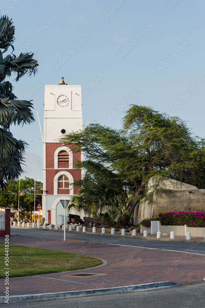 Oranjestad, Aruba: Historical Museum of Aruba. Willem III Tower, west ...