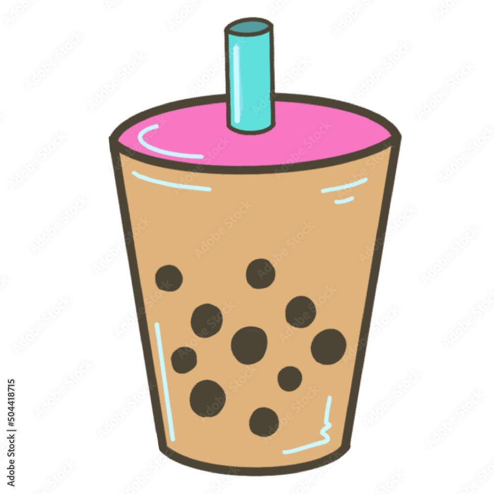 Bubble tea cartoon Stock Illustration | Adobe Stock