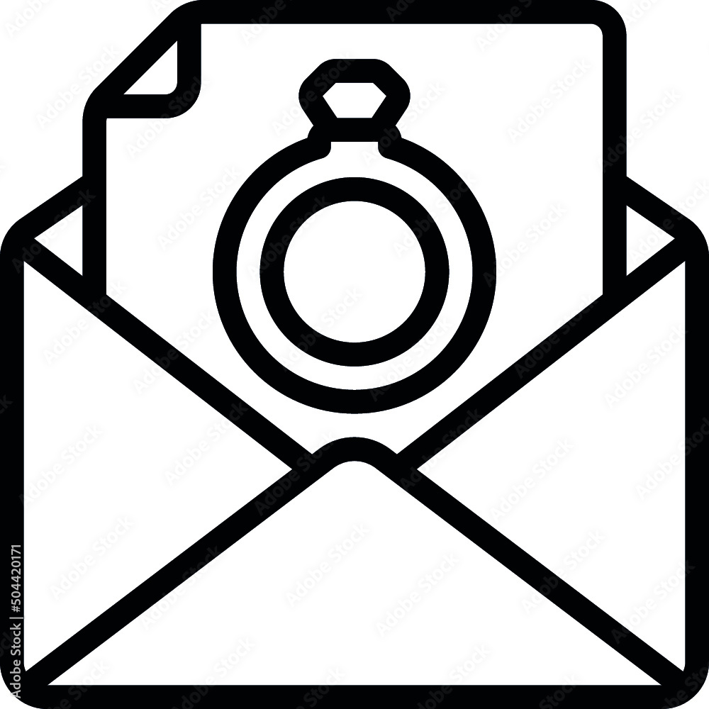Engagement Letter Icon Stock Vector | Adobe Stock