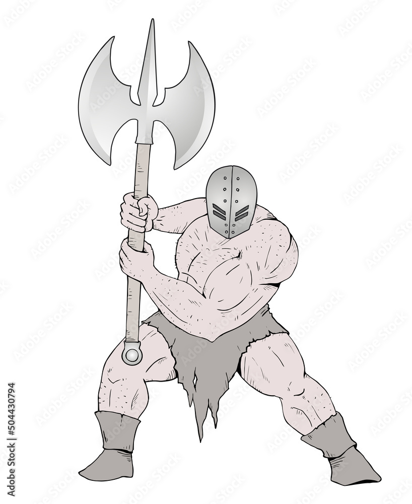 Muscle warrior draw Stock Vector | Adobe Stock