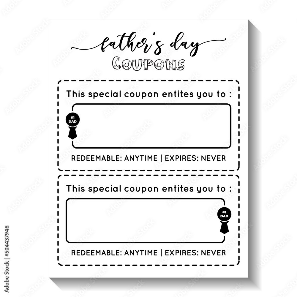 Father's Day Coupon Book Printable Template. Gift for Dad . Daddy Gift ...