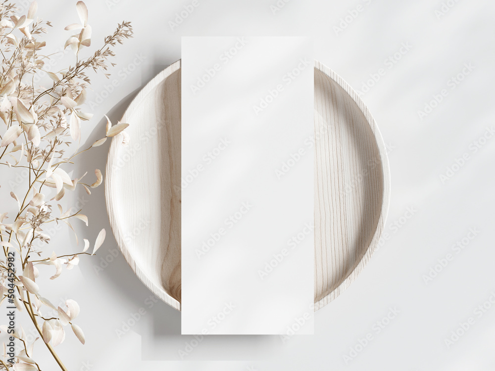 Menu Mockup 4x9, Stationary Mockup, Wedding Menu Mockup, Blank Menu ...