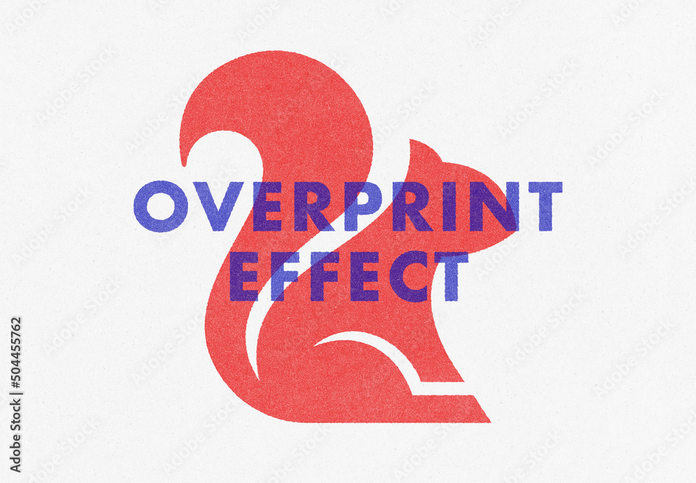 Letterpress Style Overprint Effect Mockup Stock Template | Adobe Stock