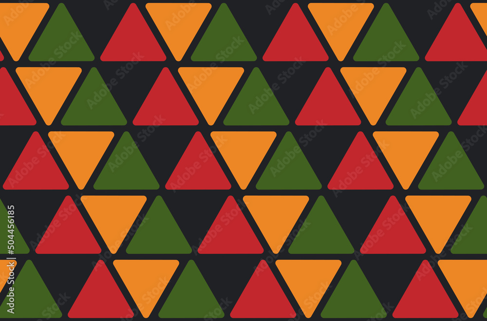 Abstract Kwanzaa, Black History Month, Juneteenth seamless pattern with ...