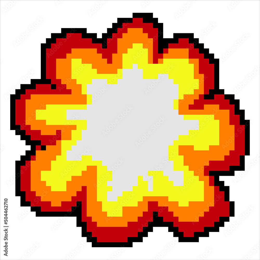 Explosion with pixel art. Vector illustration. Stock Vector | Adobe Stock