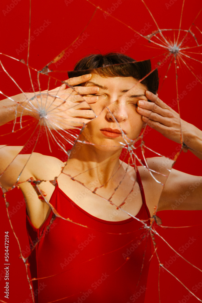 red mirror Stock Photo | Adobe Stock