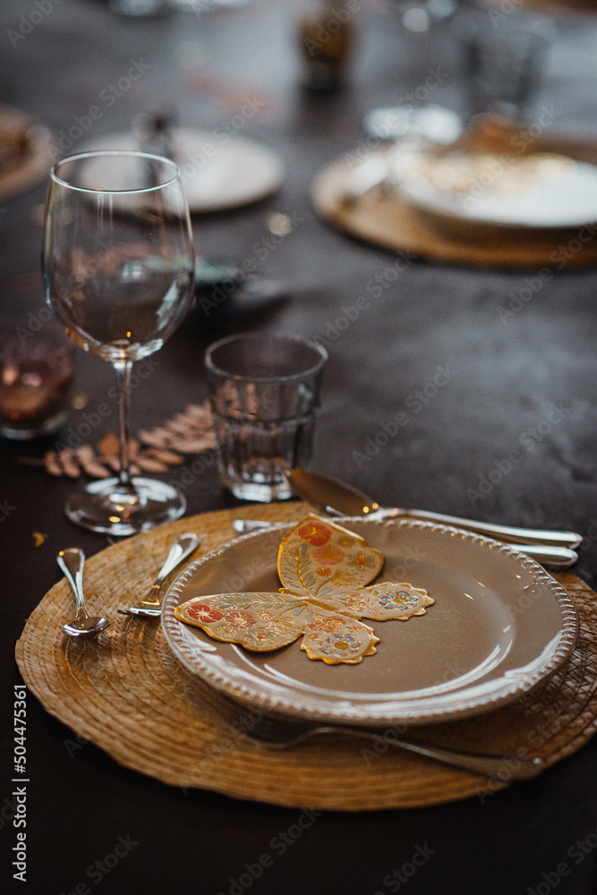 Butterfly inspired table set up Stock Photo | Adobe Stock