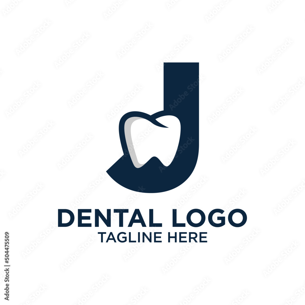 Letter J Dental Logo Design Template Inspiration, Vector Illustration ...