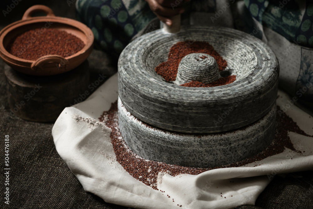 Flour Grinding Stone Stock Photo | Adobe Stock