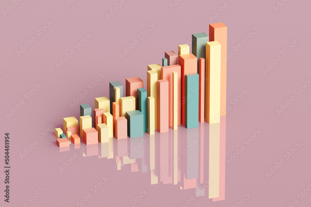 3D financial performance bar chart results Stock Photo | Adobe Stock