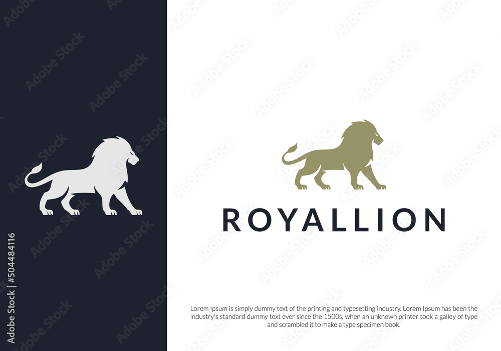 lion logo design. logo template Stock Vector | Adobe Stock