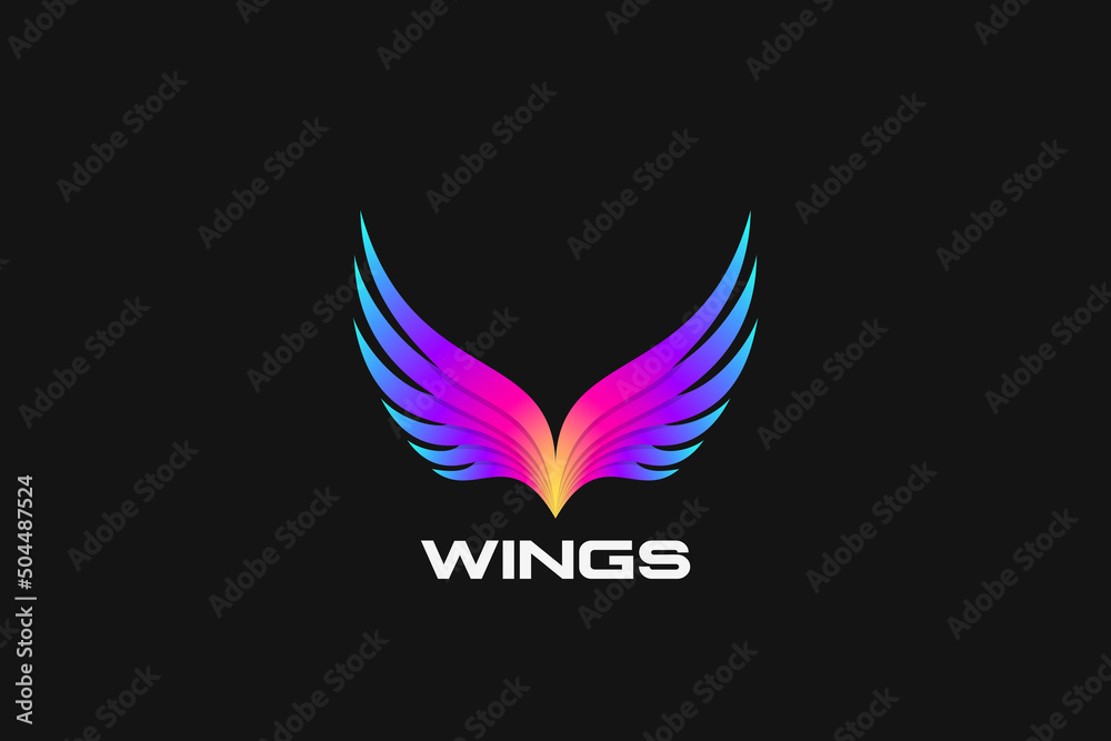 Wings Logo Bird Abstract Vector Silhouette design template. Colorful ...