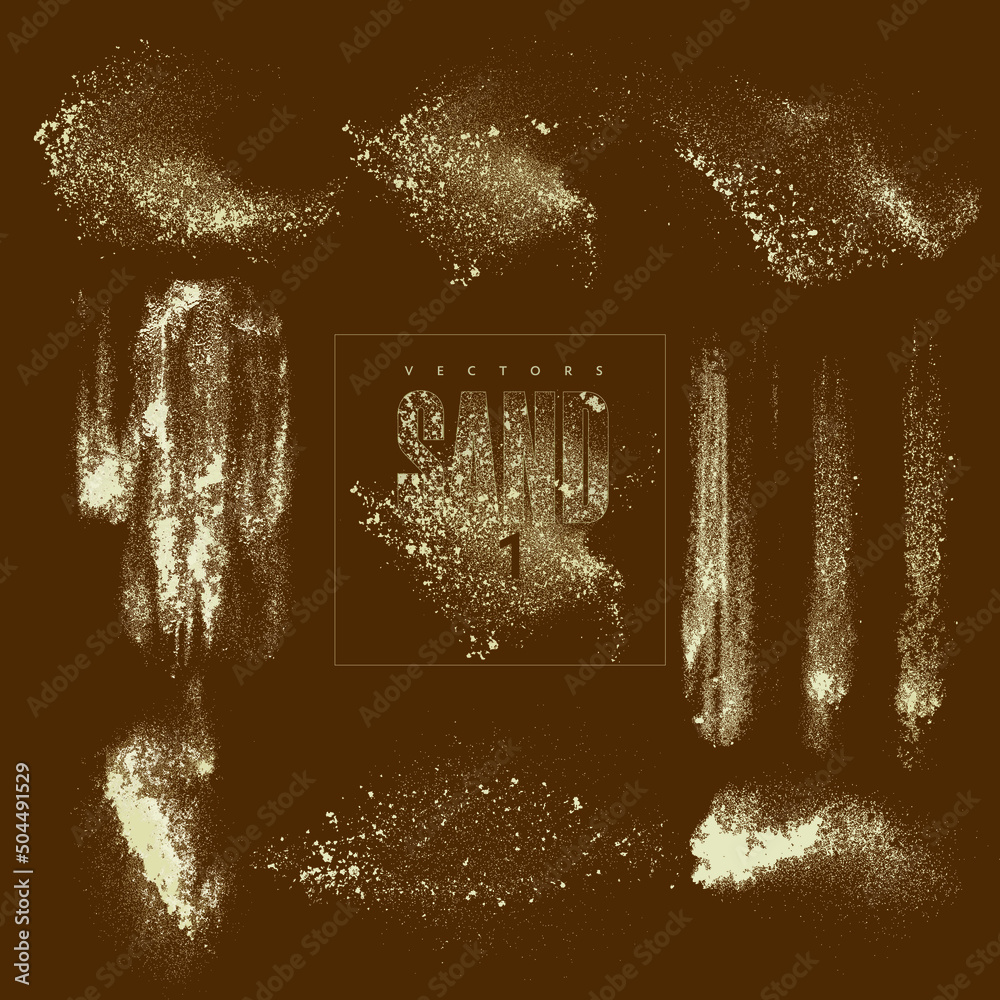 Sand falling and thrown vector illustration set 1 Stock Vector | Adobe ...
