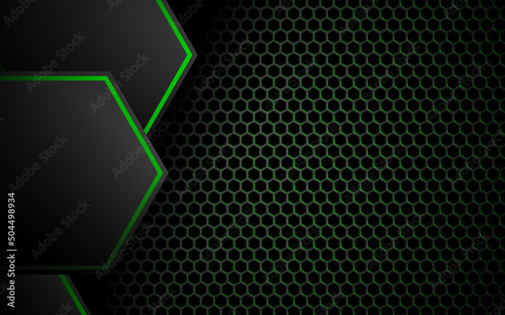 Honeycomb carbon background, green theme, trendy and stylish Stock ...