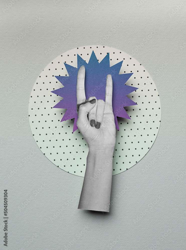 Hand. Hook 'em Horns Stock Photo | Adobe Stock