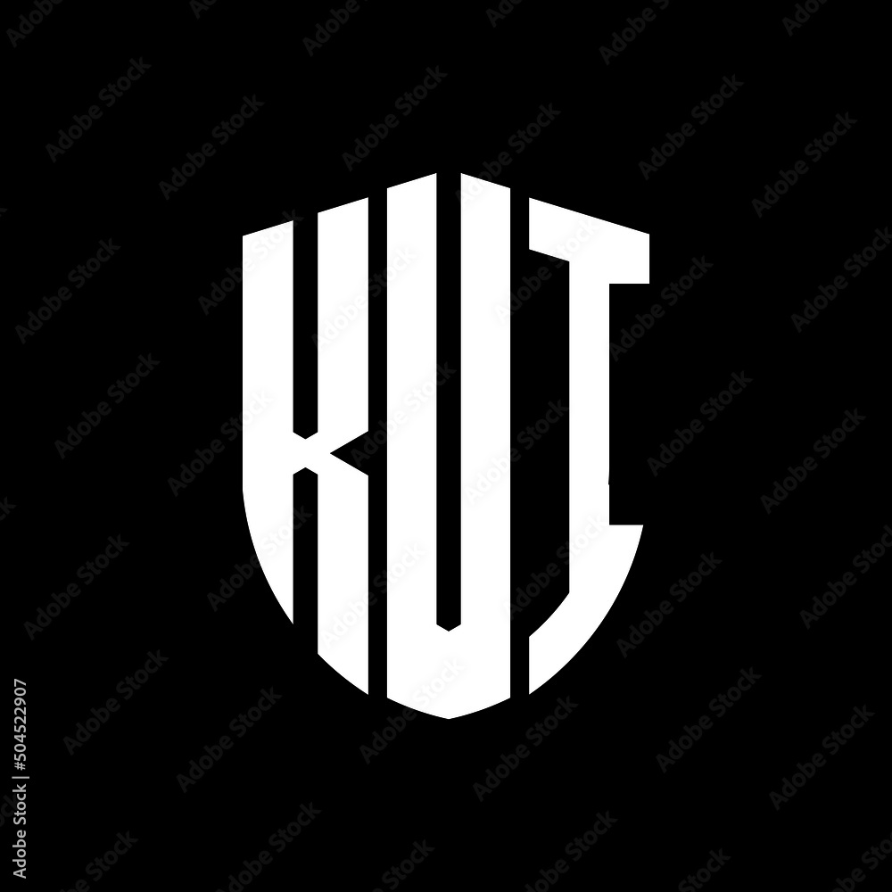 KUI letter logo design. KUI modern letter logo with black background ...