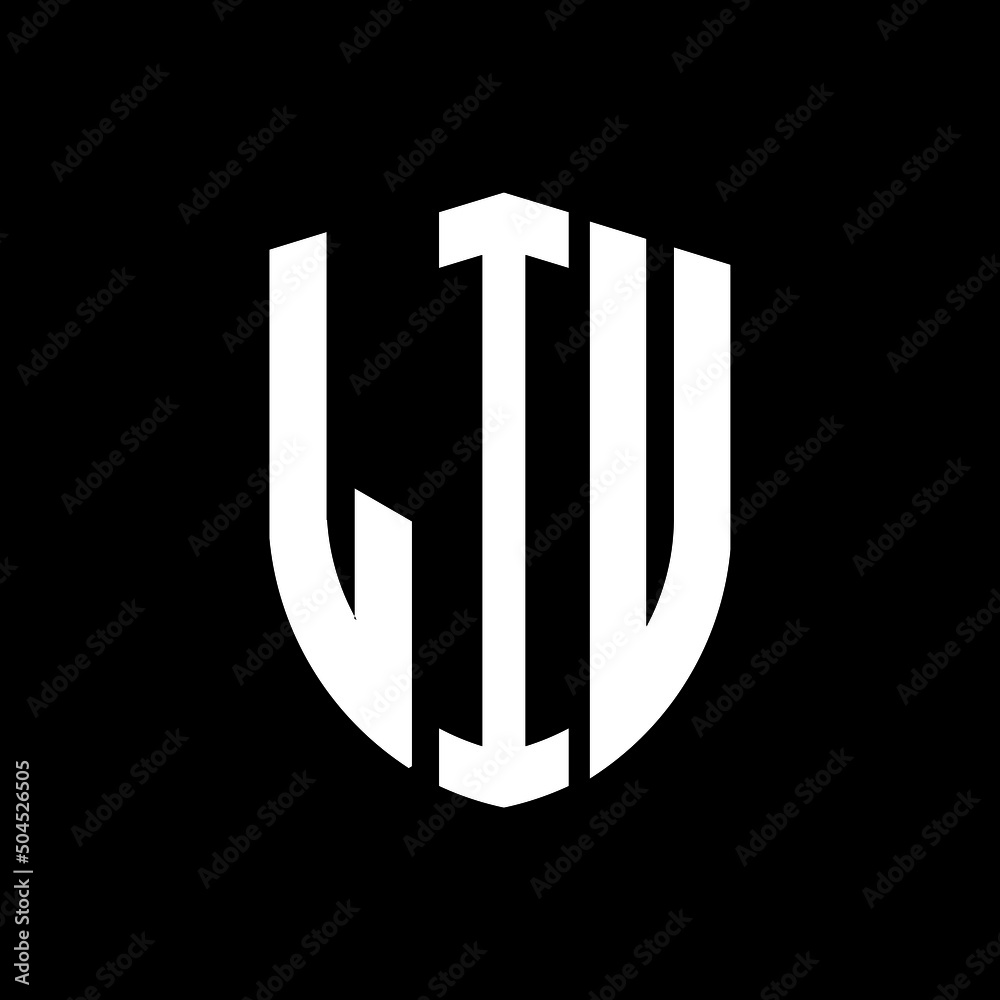 LIV letter logo design. LIV modern letter logo with black background ...