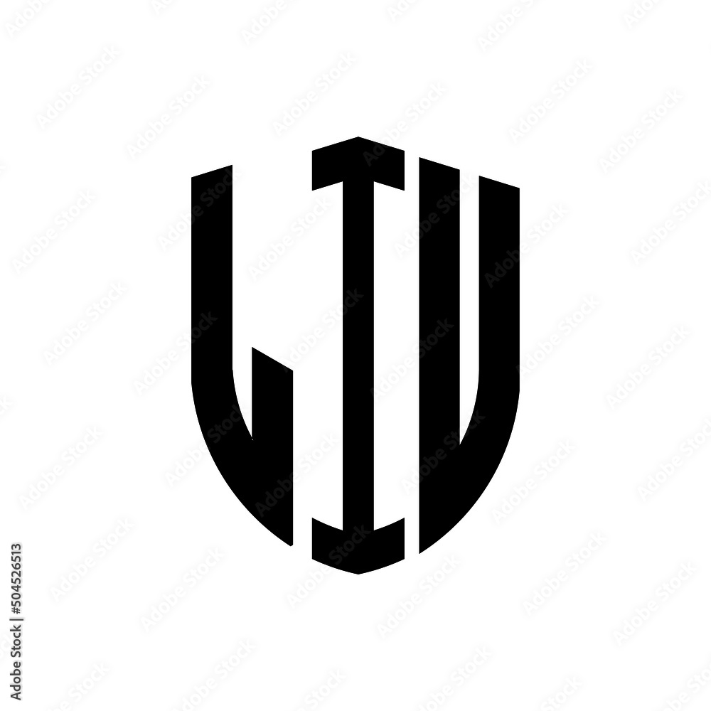 LIU letter logo design. LIU modern letter logo with black background ...