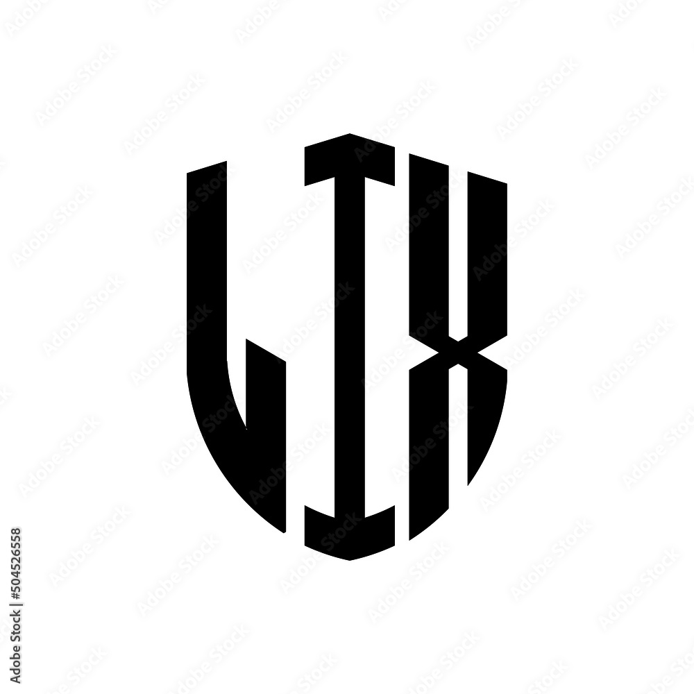 LIX letter logo design. LIX modern letter logo with black background ...