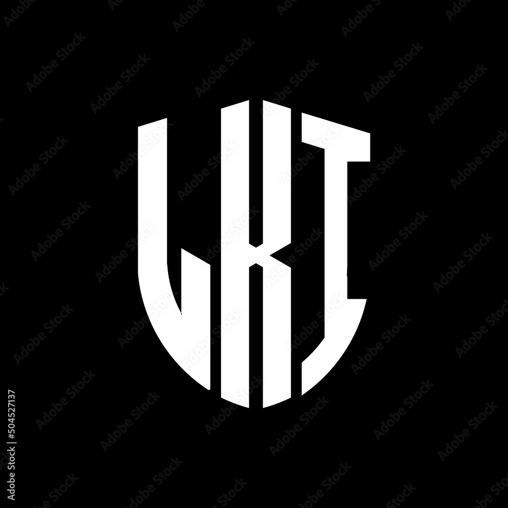 LKI letter logo design. LKI modern letter logo with black background ...