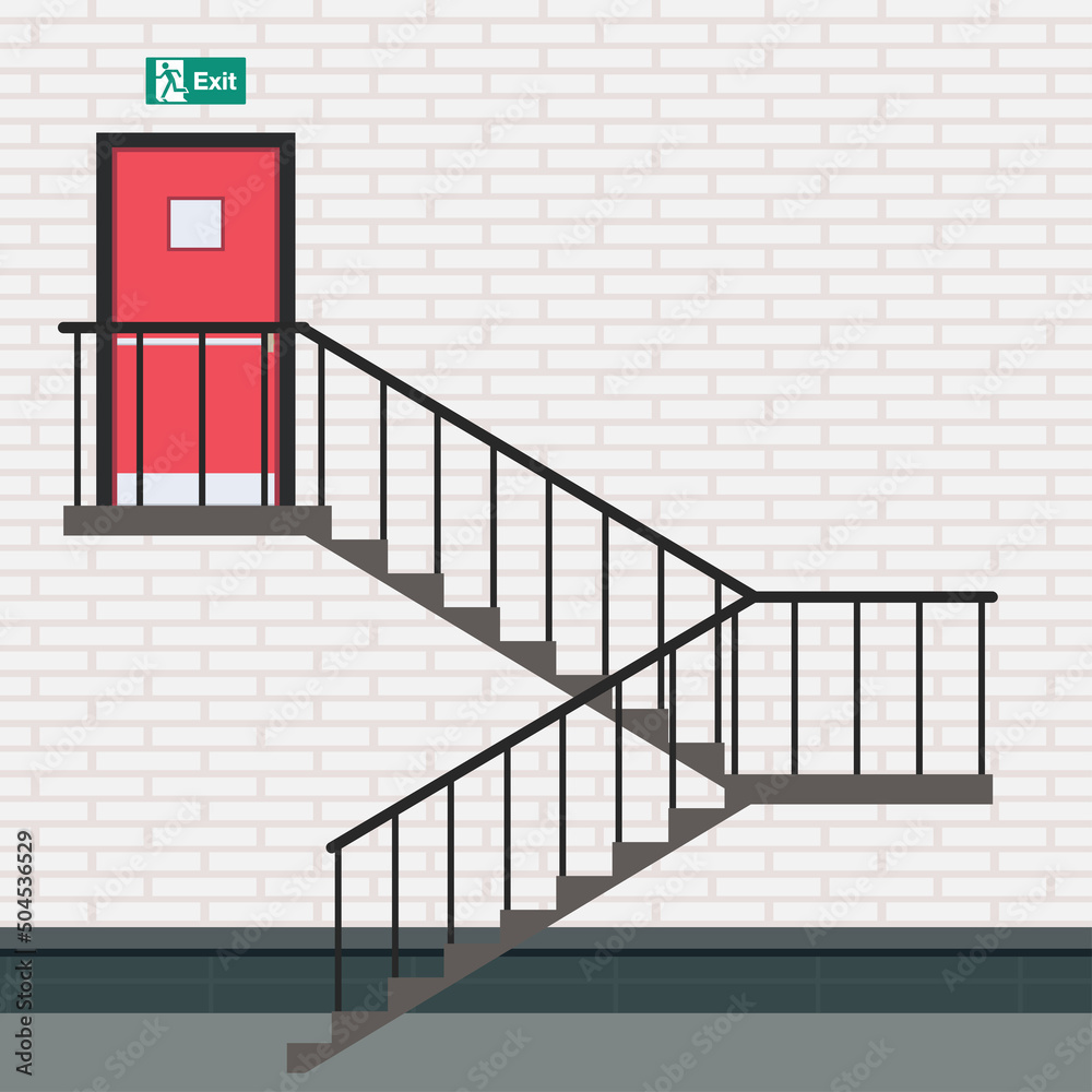 Exit door vector. free space for text. wallpaper. background. fire door ...