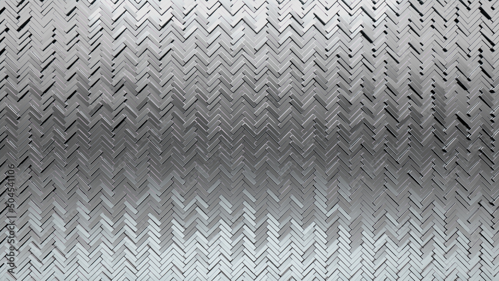 3D, Silver Wall background with tiles. Luxurious, tile Wallpaper with ...