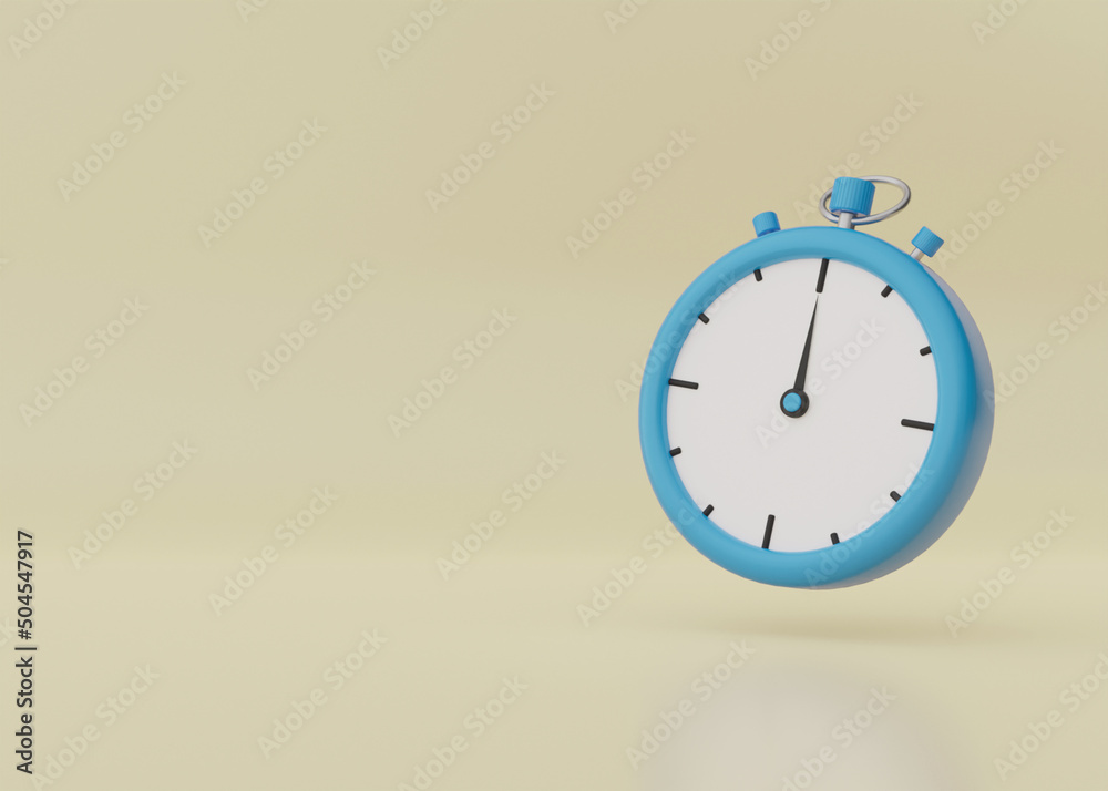 Blue Stopwatch Timer Sports Clock. Stop Watch 3d illustration render ...