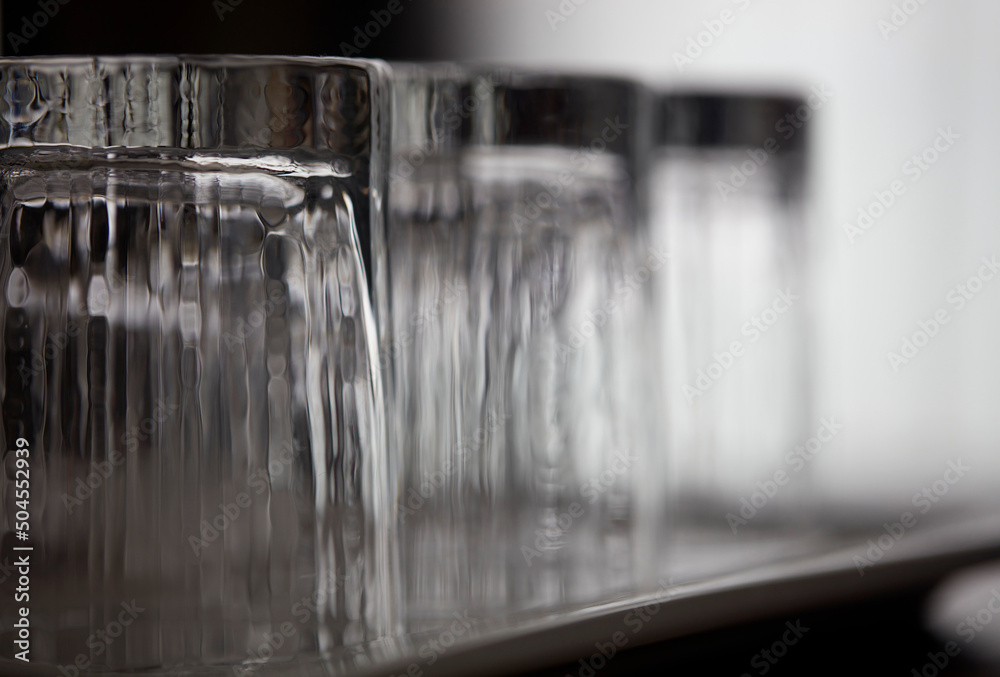 Closeup transparent crystal glass cup Stock Photo | Adobe Stock