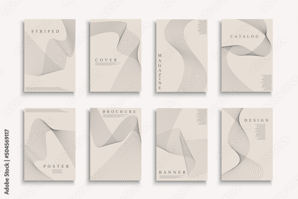 Collection of stylish monochrome covers, templates, backgrounds ...