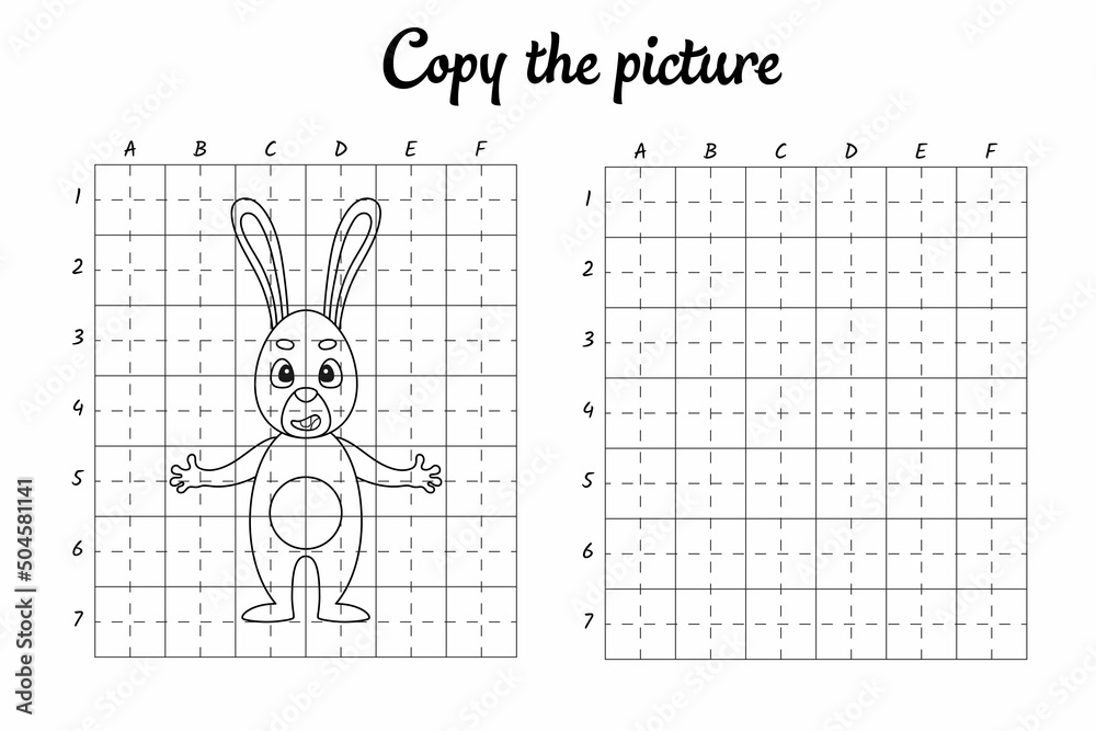 Copy the picture. Draw by grid. Coloring book pages for kids ...