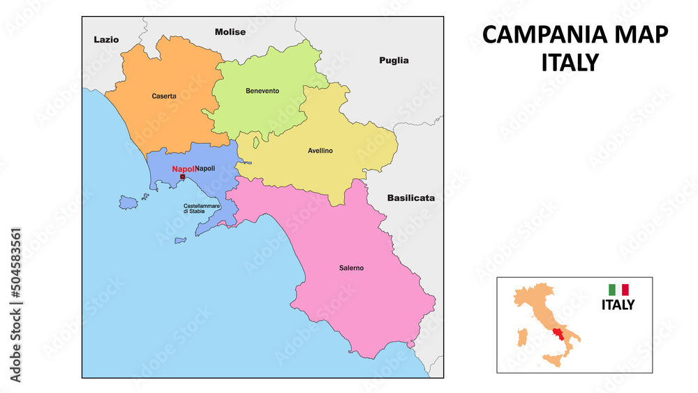 Calabria Map. State and district map of Calabria. Political map of ...