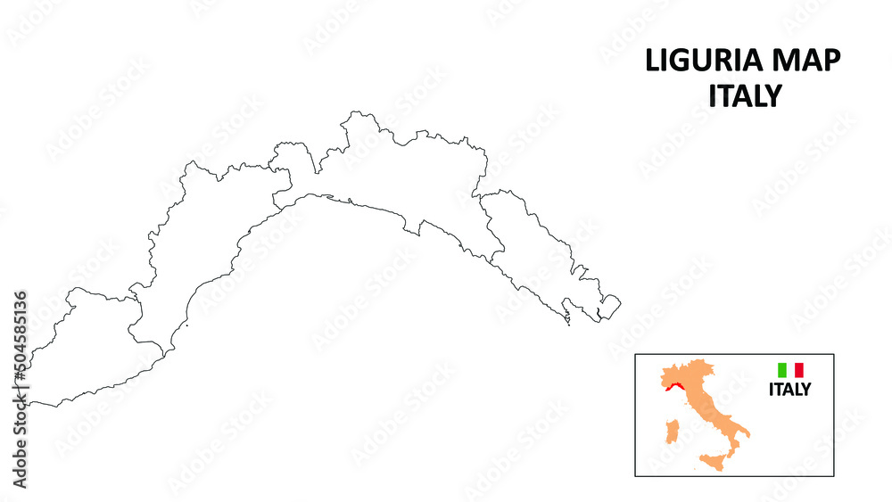 Liguria Map. State and district map of Liguria. Political map of ...