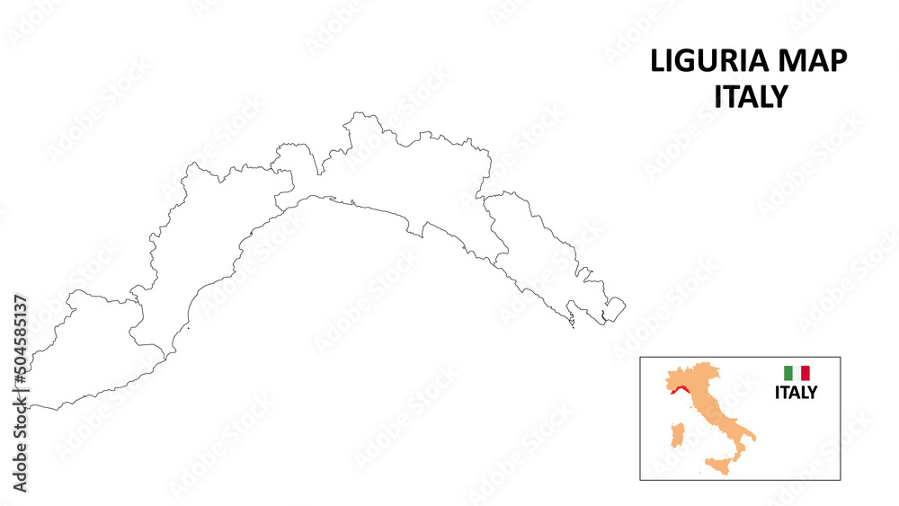 Liguria Map. State and district map of Liguria. Political map of ...