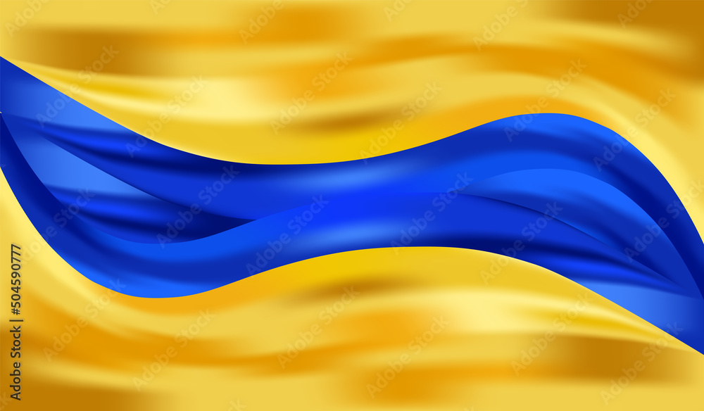 Abstract modern fluid luminous glitter golden yellow and blue shiny ...