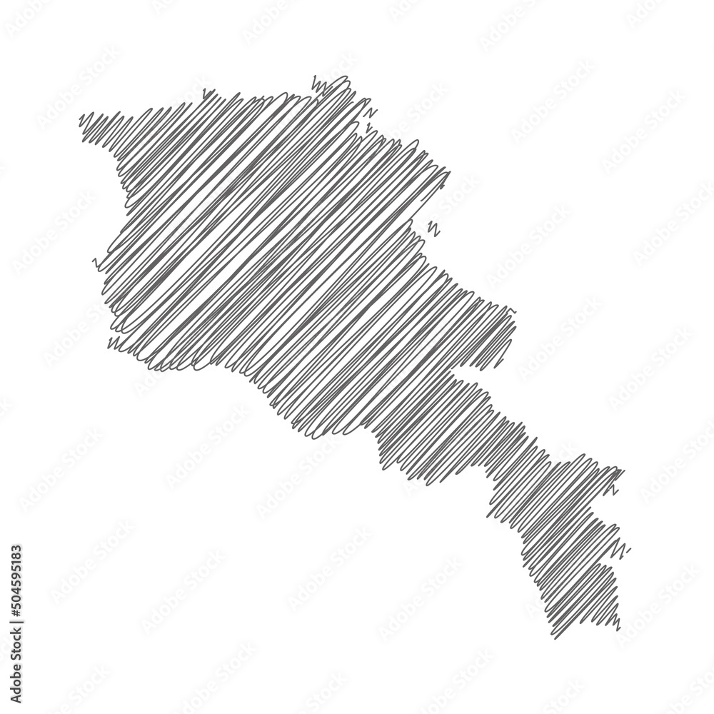 vector illustration of scribble drawing map of Armenia Stock Vector ...