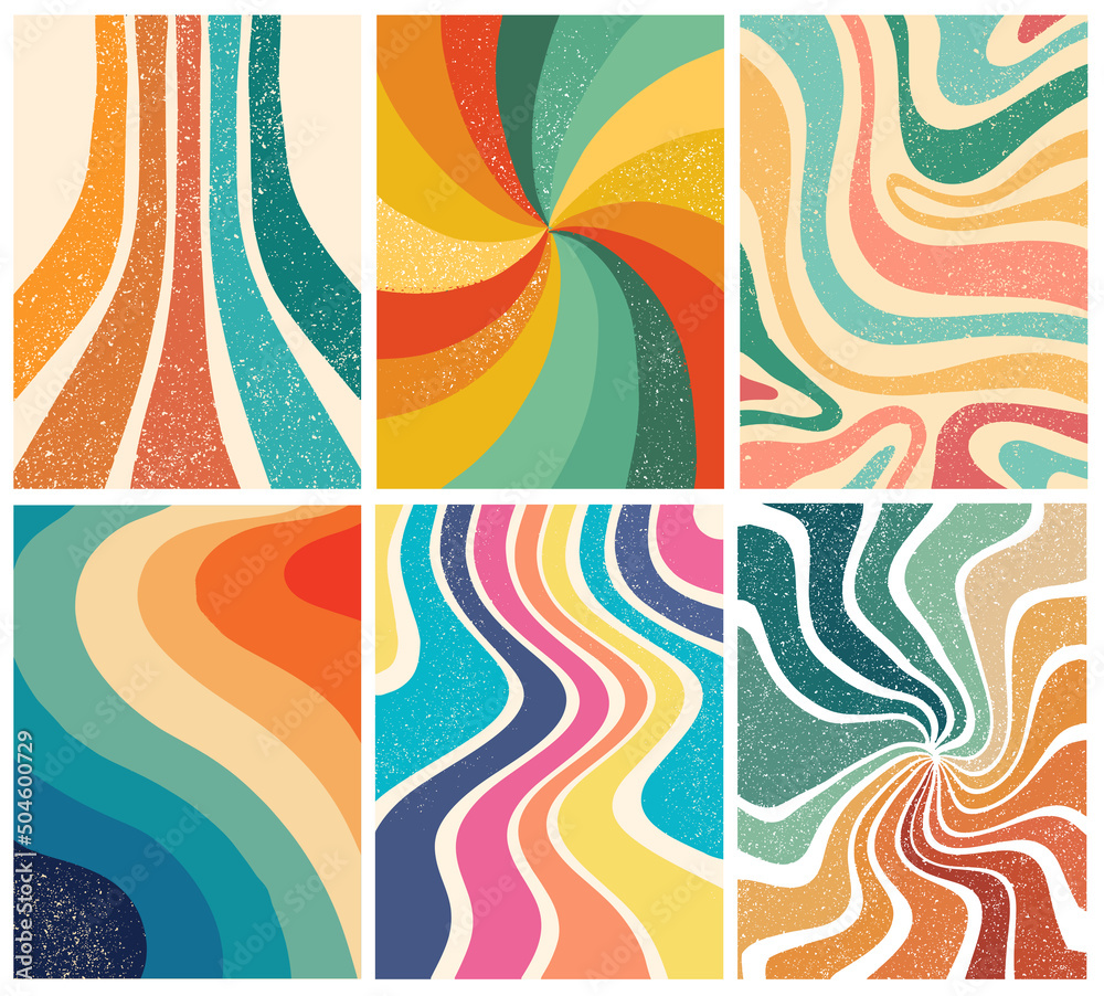 Plakat Obraz Groovy backgrounds wallpaper set 40x40 cm