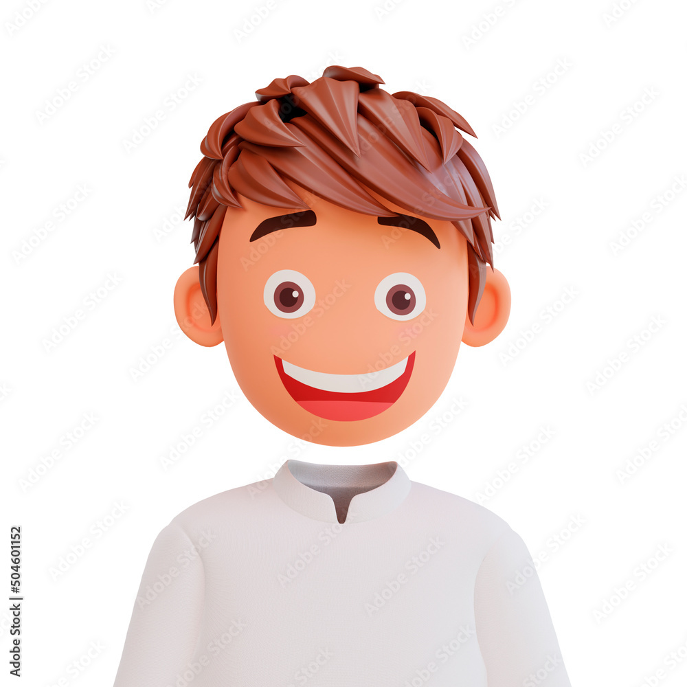 3d render cute boy avatar Stock Photo | Adobe Stock
