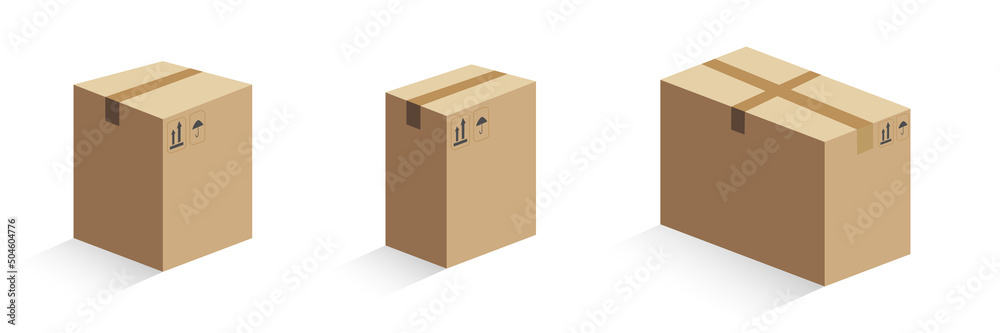 Boxes on wooded pallet illustration, flat style warehouse cardboard ...