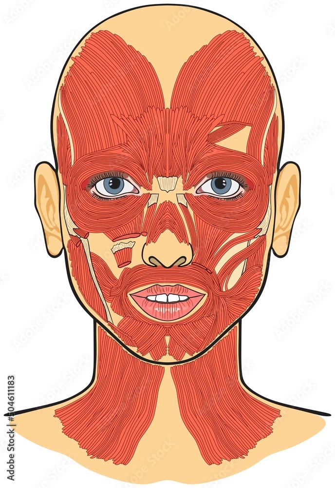 Human face muscles anatomy infographic diagram for medical physiology ...