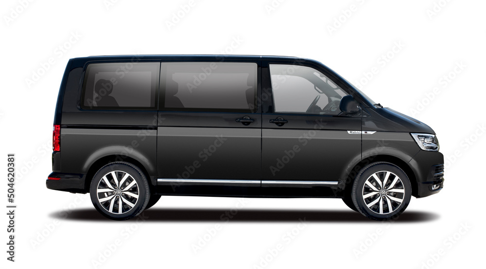VW T6 Bulli van, side view isolated on white background, 17 August 2018 ...