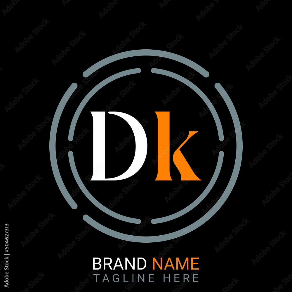 Dk Letter Logo design. white background. Stock Vector | Adobe Stock
