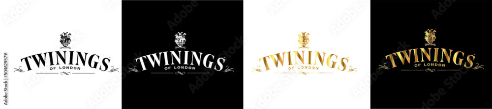 collection of tea, logo twinings tea london Stock Vector | Adobe Stock