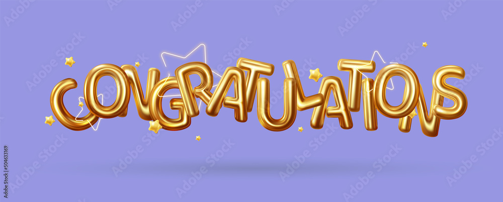 Congratulations. Typography, gold lettering, vector for greeting. Stock ...