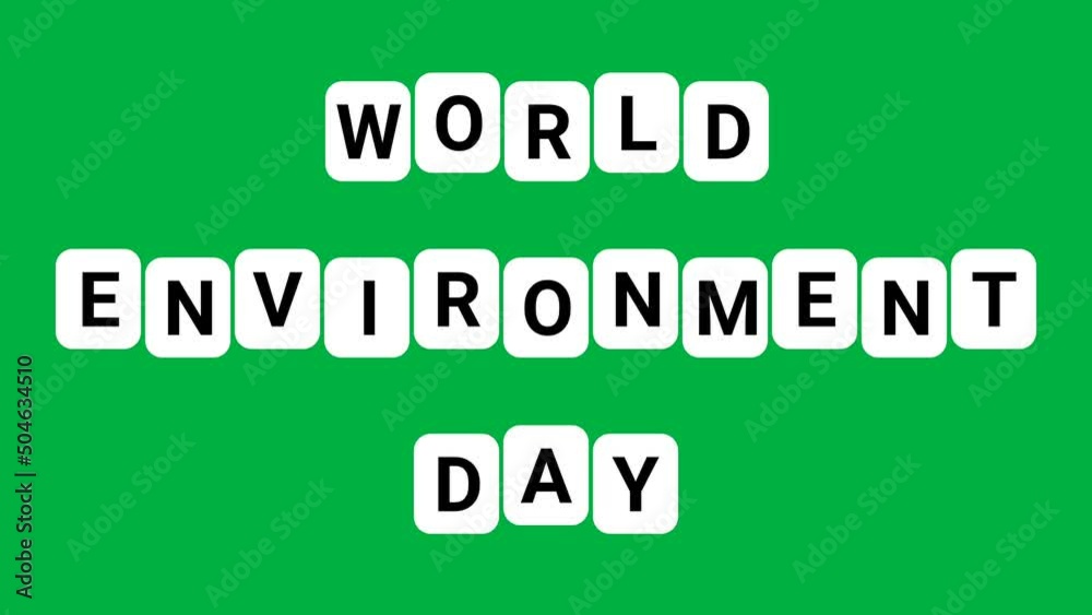 Oscillat world environment day words isolated on green screen ...