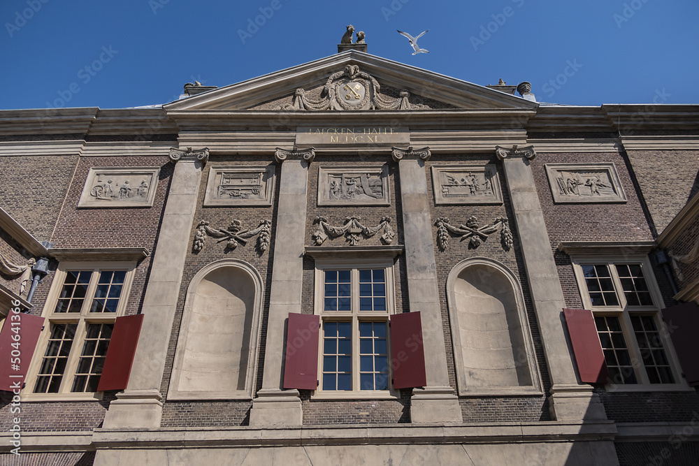Architectural details of monumental 'Laecken-Halle' building. 'Laecken ...
