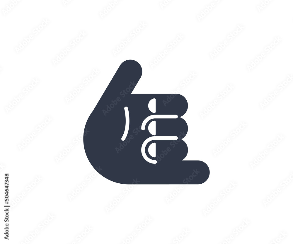 Call Me Hand Gesture Emoticon. Vector Call Me Hand Emoji Stock Vector ...