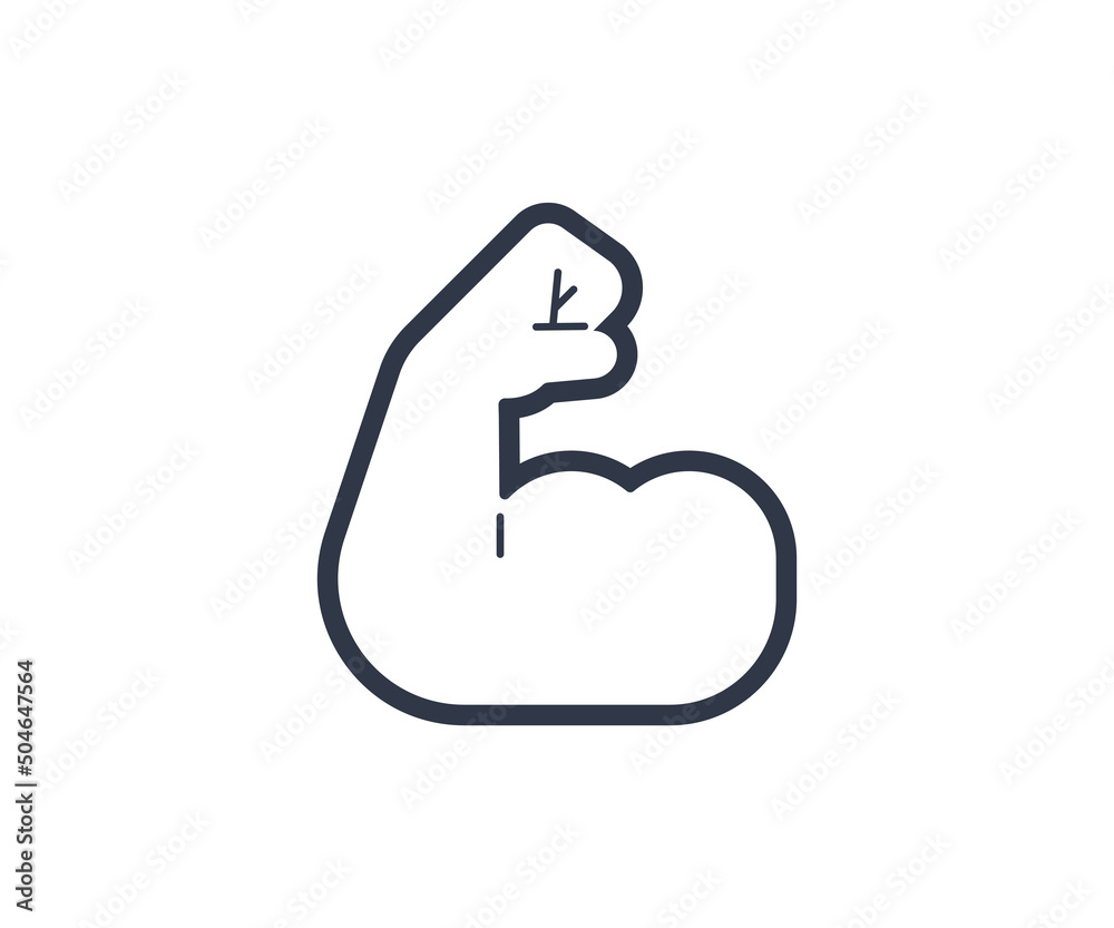 Flexed Biceps Gesture Emoticon. Vector Biceps Emoji Stock Vector ...
