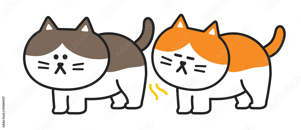 Cartoon cat sniffs out another cat by smelling a flehmen response ...